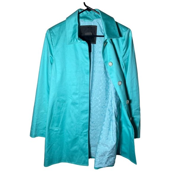 Coach | Jackets & Coats | Coach Tiffany Blue Trench Coat | Poshmark